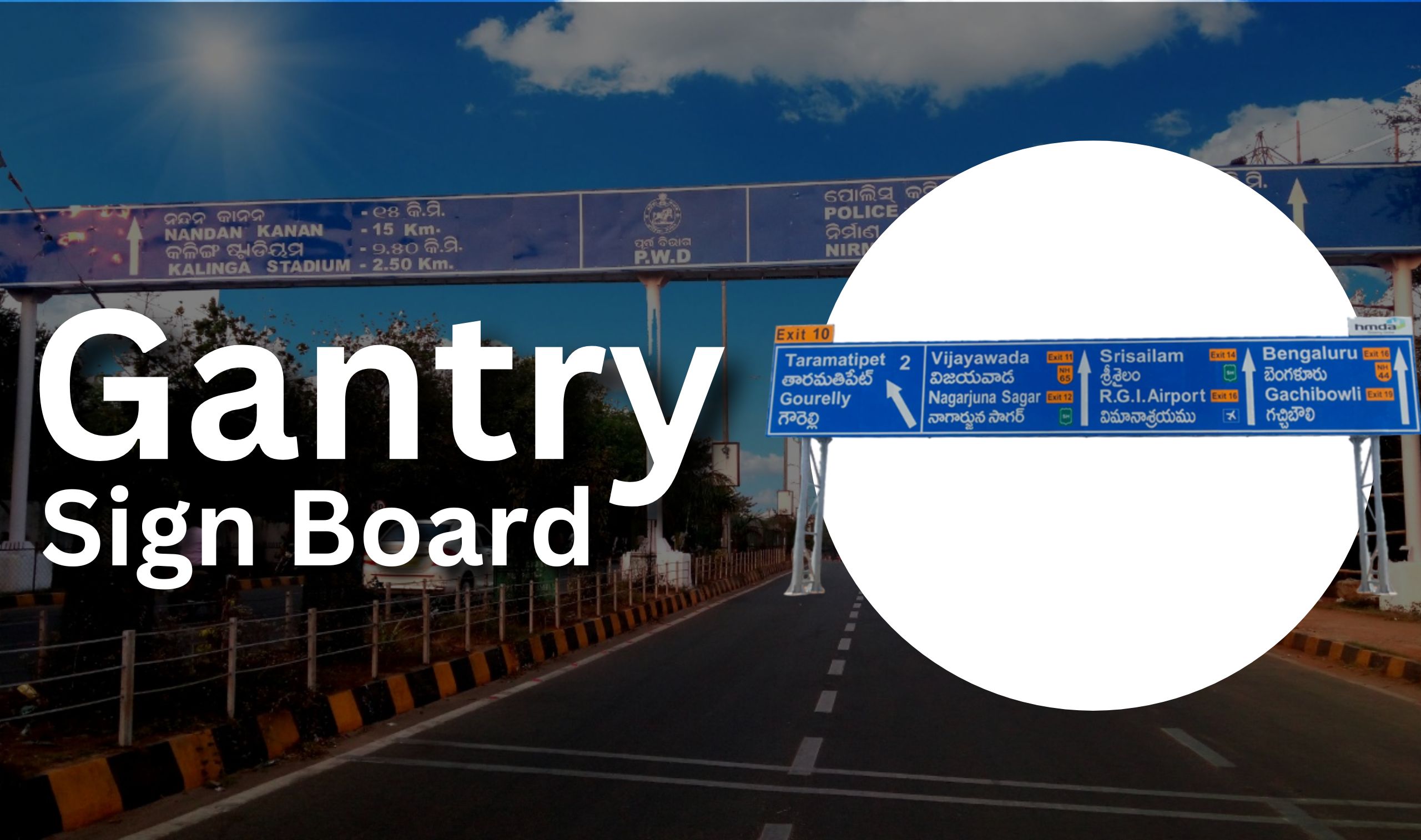 Gantry Sign Board for Highways And Roads